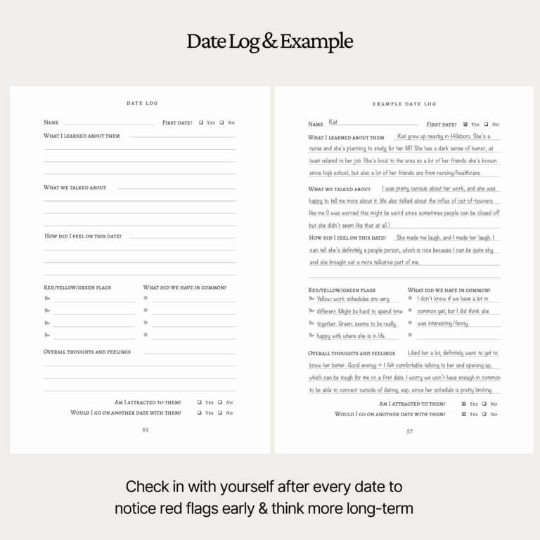 Dating Journal • Strategy Journaling Co • The Date Book